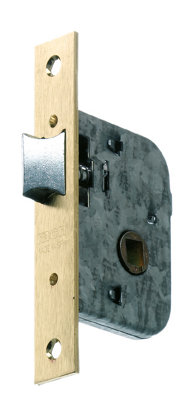 Picaporte tubular cuadrado latonado de 35 mm de entrada · LEROY MERLIN