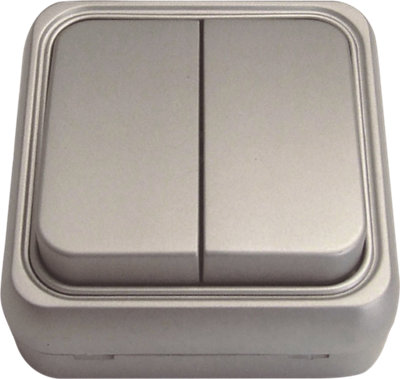 Interruptor doble FONTINI BF-18 aluminio · LEROY MERLIN