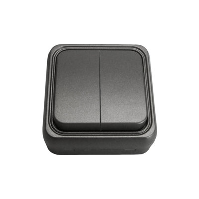 Interruptor doble FONTINI BF-18 grafito · LEROY MERLIN