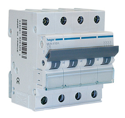 Interruptor Magnetotérmico tripolar HAGER de 16a con 3 módulos · LEROY ...