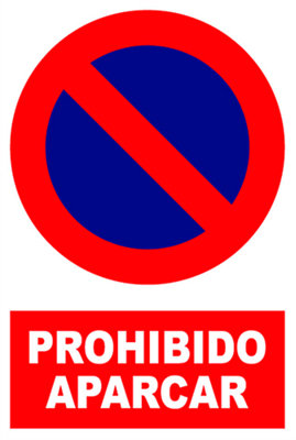 Cartel prohibido aparcar 17x25 cm