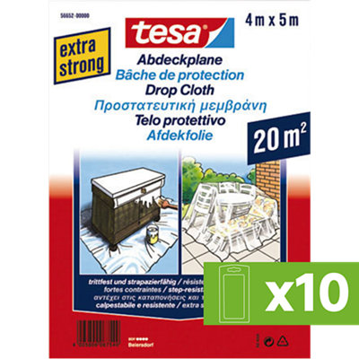 Lote 10 plásticos transparentes de protección TESA de 4x5 m cada uno ...