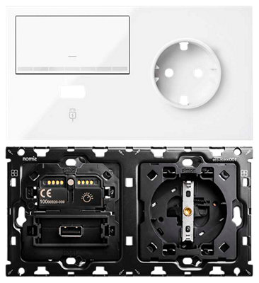 Lote enchufe+USB+regulador derecha 2 elemento SIMON 100 blanco · LEROY ...